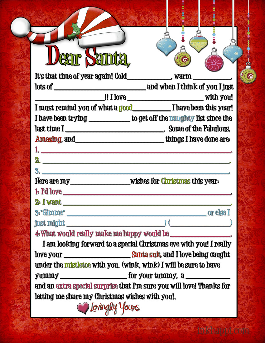A Letter To Santa For Adults wink Wink Inkhappi