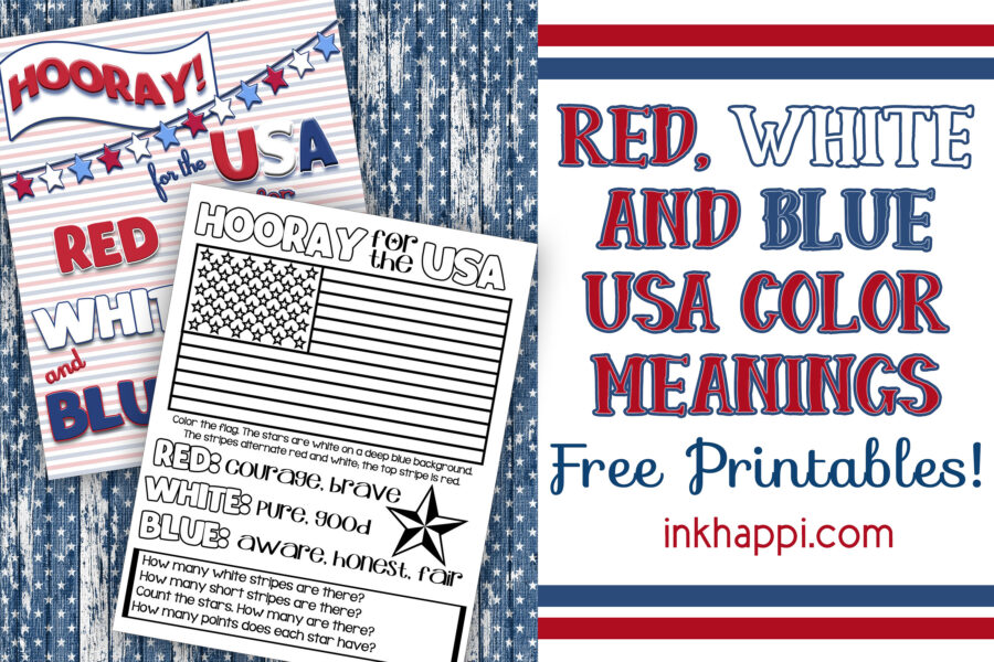 Red, White & Blue USA Colors Meaning {Free Printables} - inkhappi