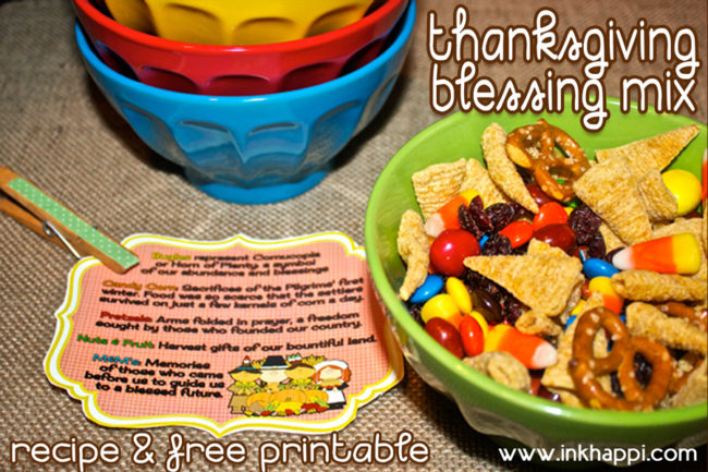 Thanksgiving Blessing Mix and Printables - inkhappi