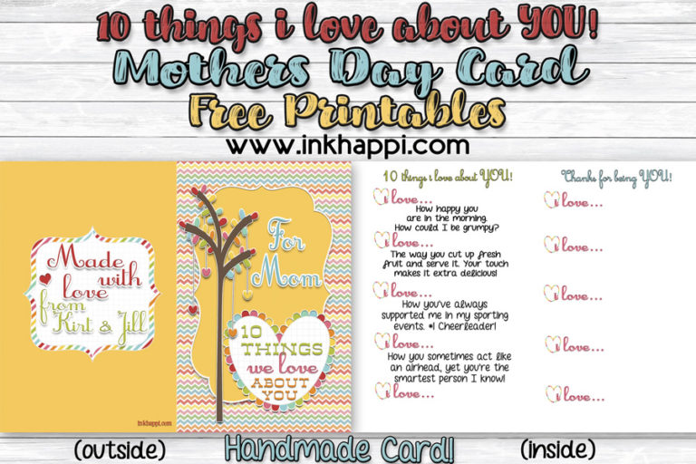 Mothers Day Card : 10 things I love about you Mom! - inkhappi