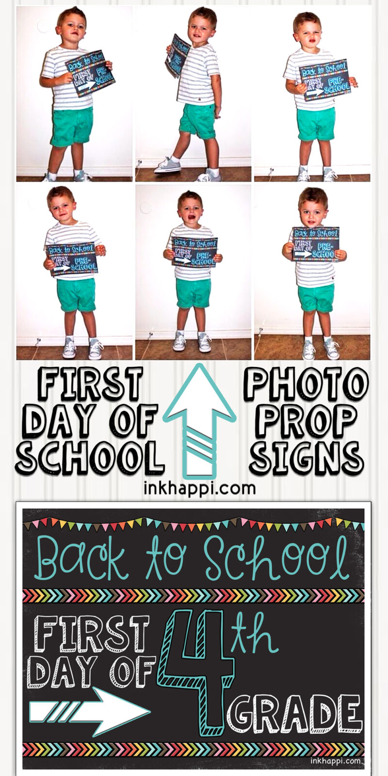 First Day of School Photo Prop Signs... Free Printables! - inkhappi