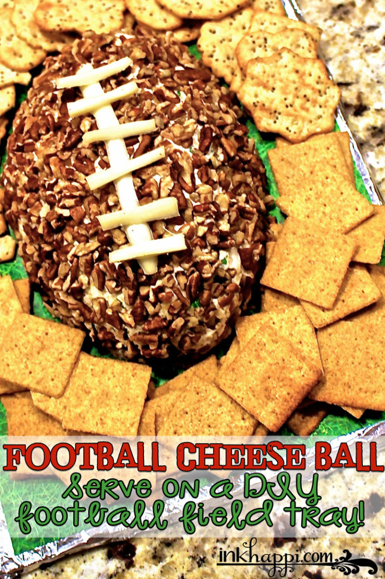 Football Cheese Ball and a Cool DIY Tray to Serve it on! - inkhappi