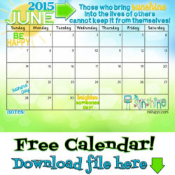 June 2015 Calendar... Spreading Sunshine! - inkhappi