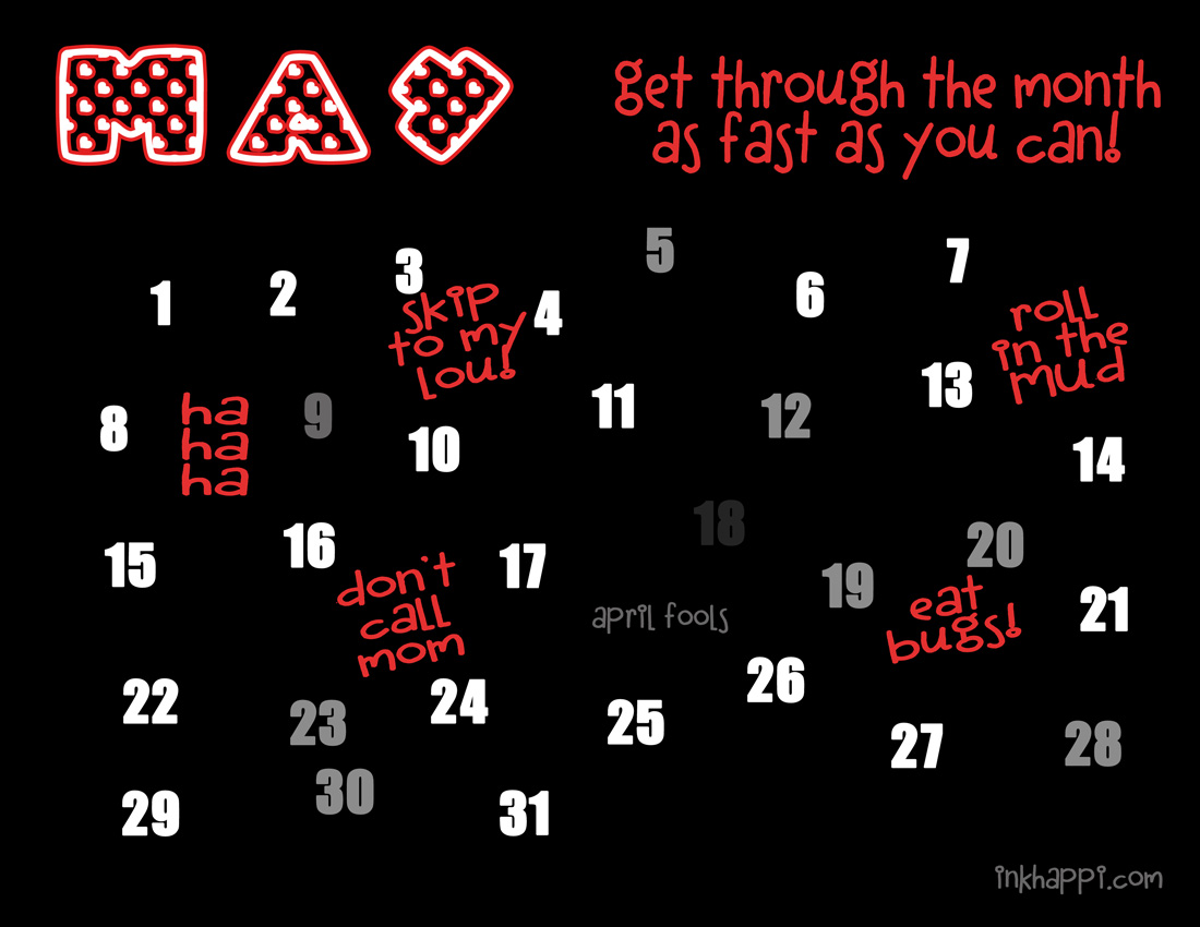 May 2015 Calendar Come What May And Love It Inkhappi