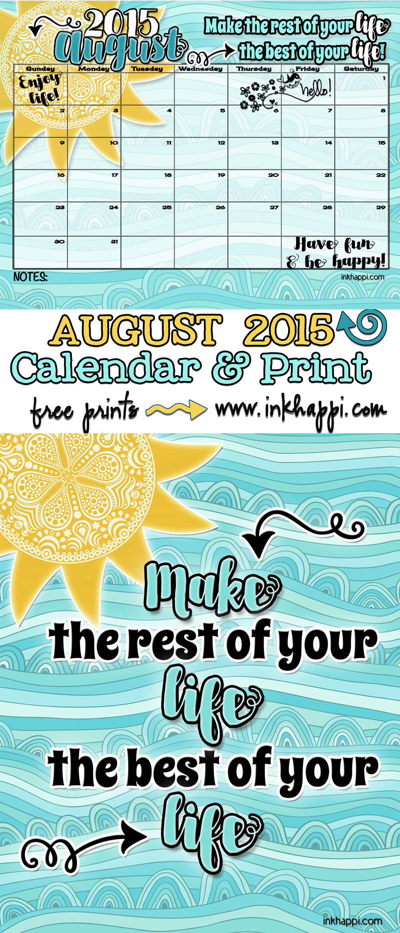 August 2015 Calendar Is Here Inkhappi