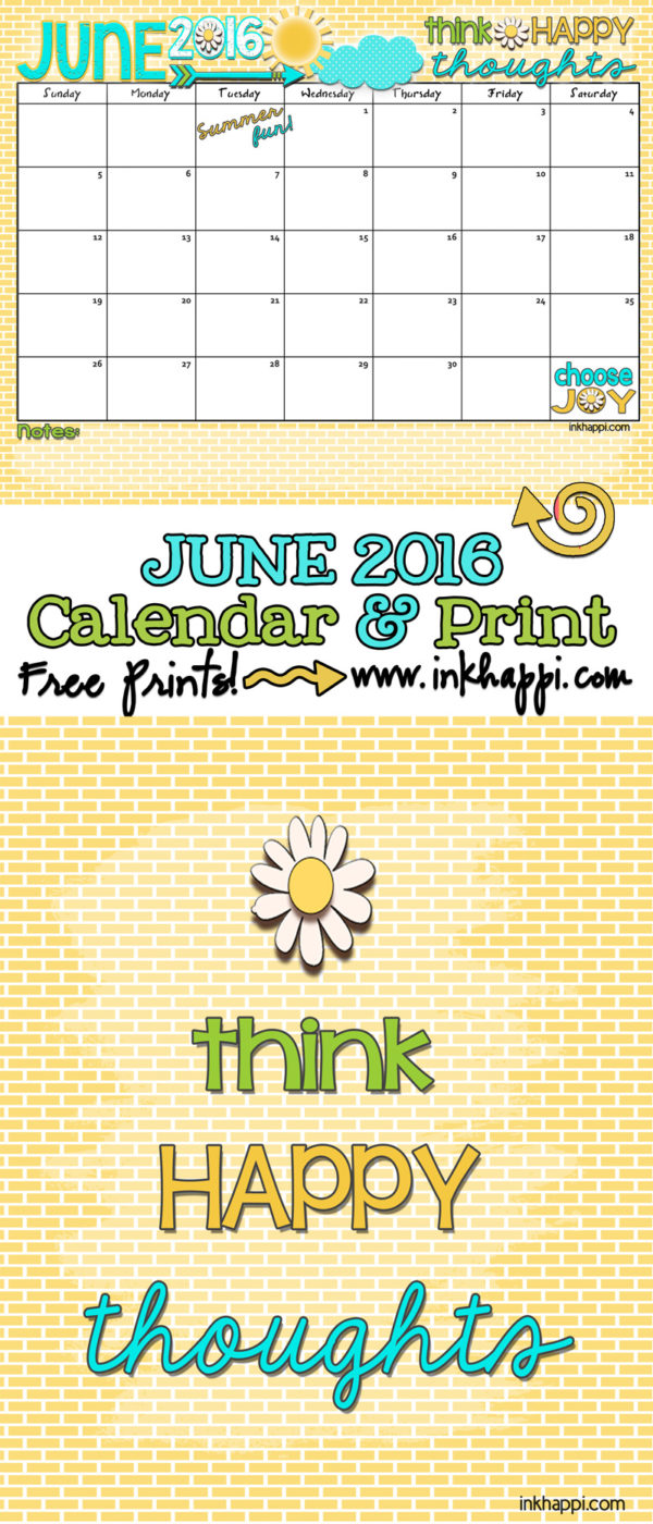 June 2016 Calendar... Let's have some summer fun! - inkhappi