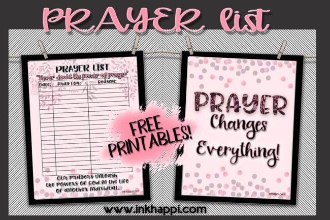 Free Printable Prayer List! Never doubt the power of prayer... - inkhappi