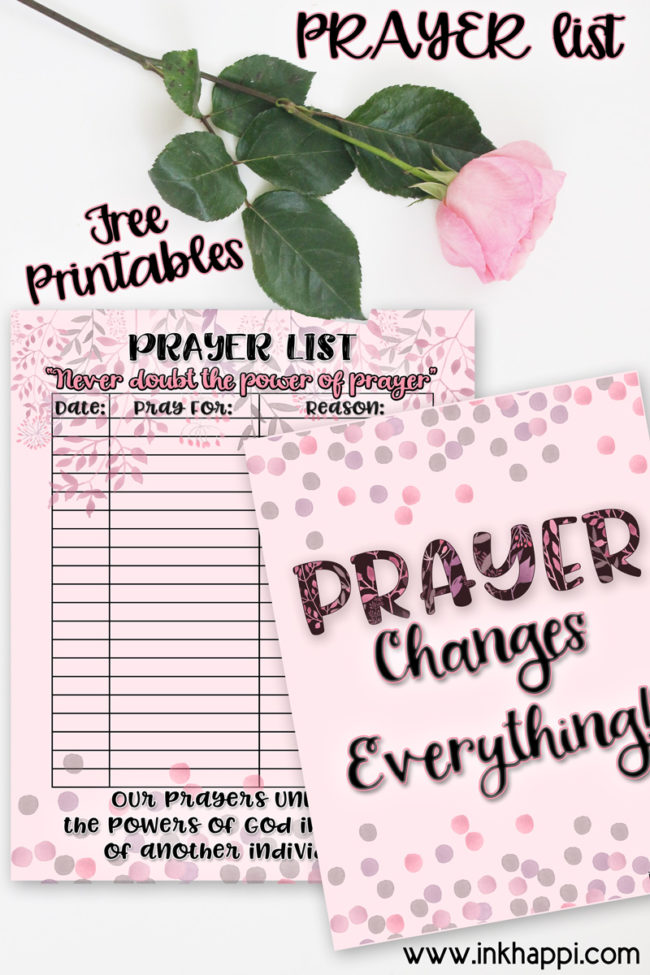 Free Printable Prayer List! Never doubt the power of prayer... - inkhappi