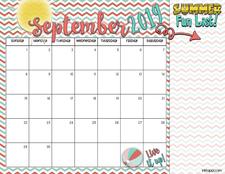 Summer Planning Calendars, Bucket List and Ideas! - inkhappi