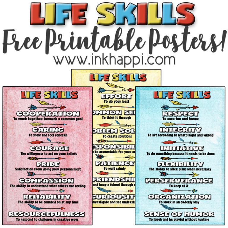 Life Skills Posters ->> Character building free printables! - inkhappi
