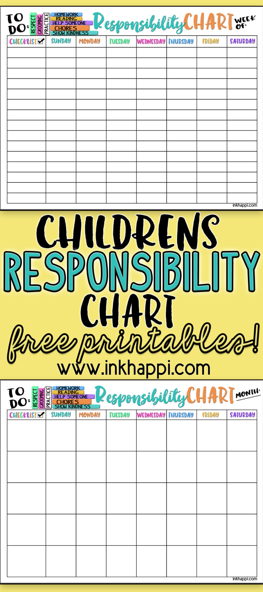 Childrens Responsibility Charts. Free Printables! - inkhappi