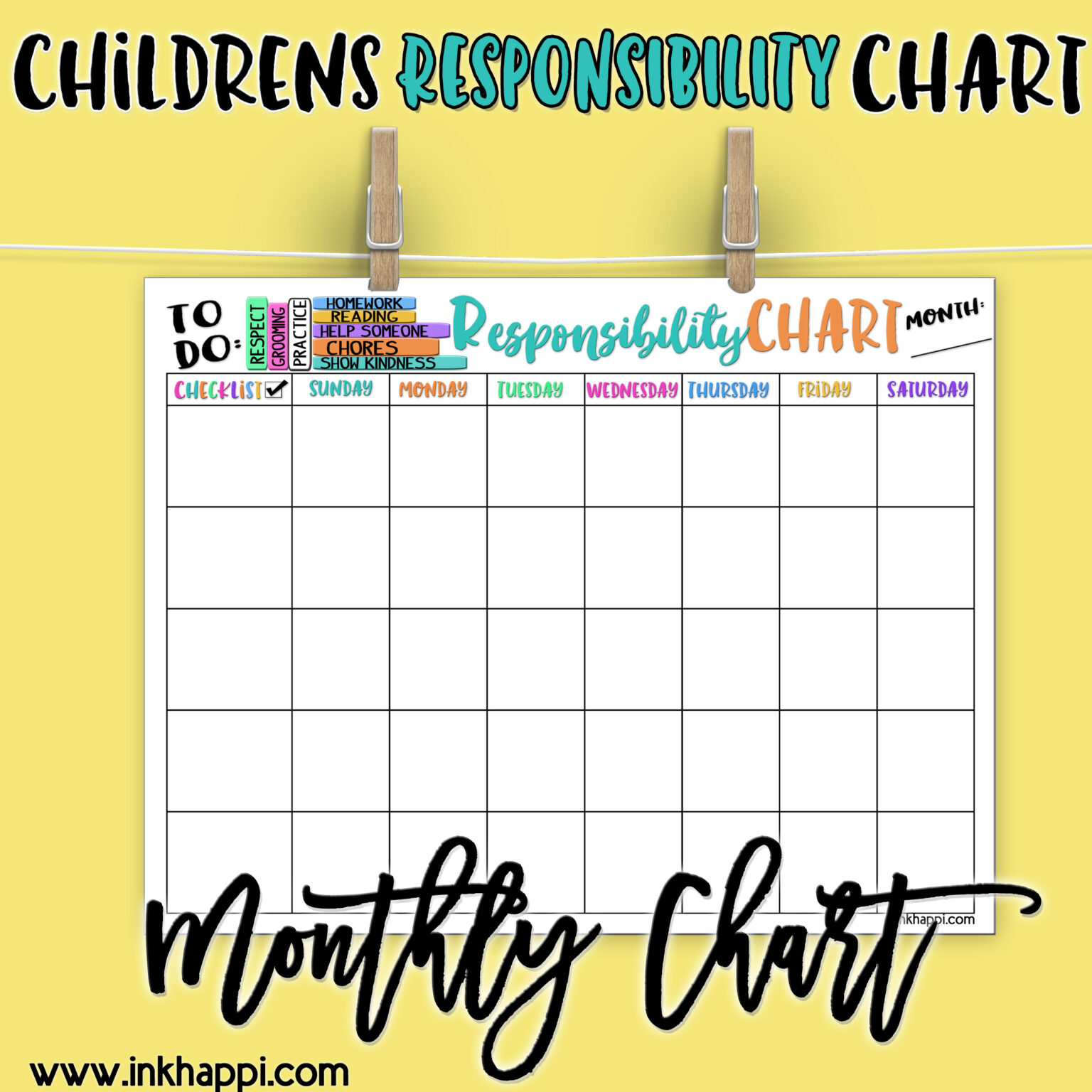 Childrens Responsibility Charts. Free Printables! - inkhappi