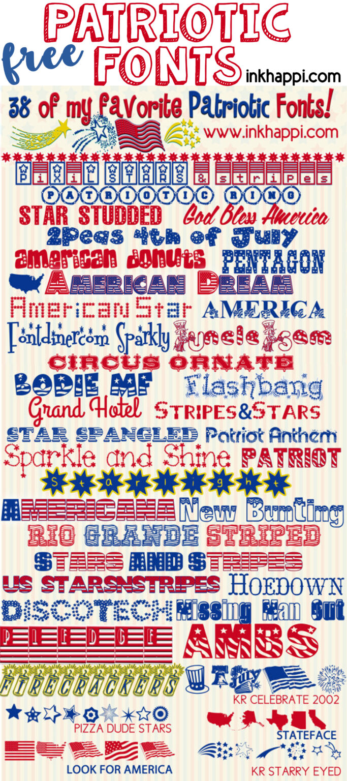 Patriotic Fonts! Here's 38 of the best free Patriotic Fonts - inkhappi