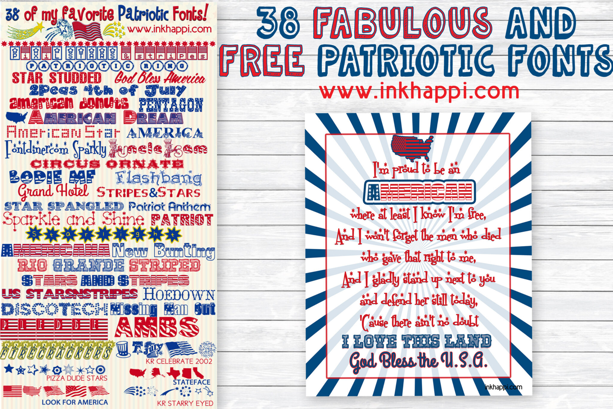 Patriotic Fonts! Here's 38 of the best free Patriotic Fonts - inkhappi