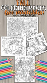 New Fall Coloring Pages! Let's Give Thanks. - inkhappi
