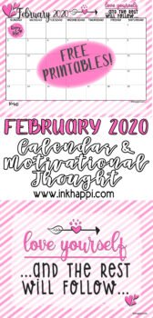 February 2020 Calendar and a Motivational Thought - inkhappi