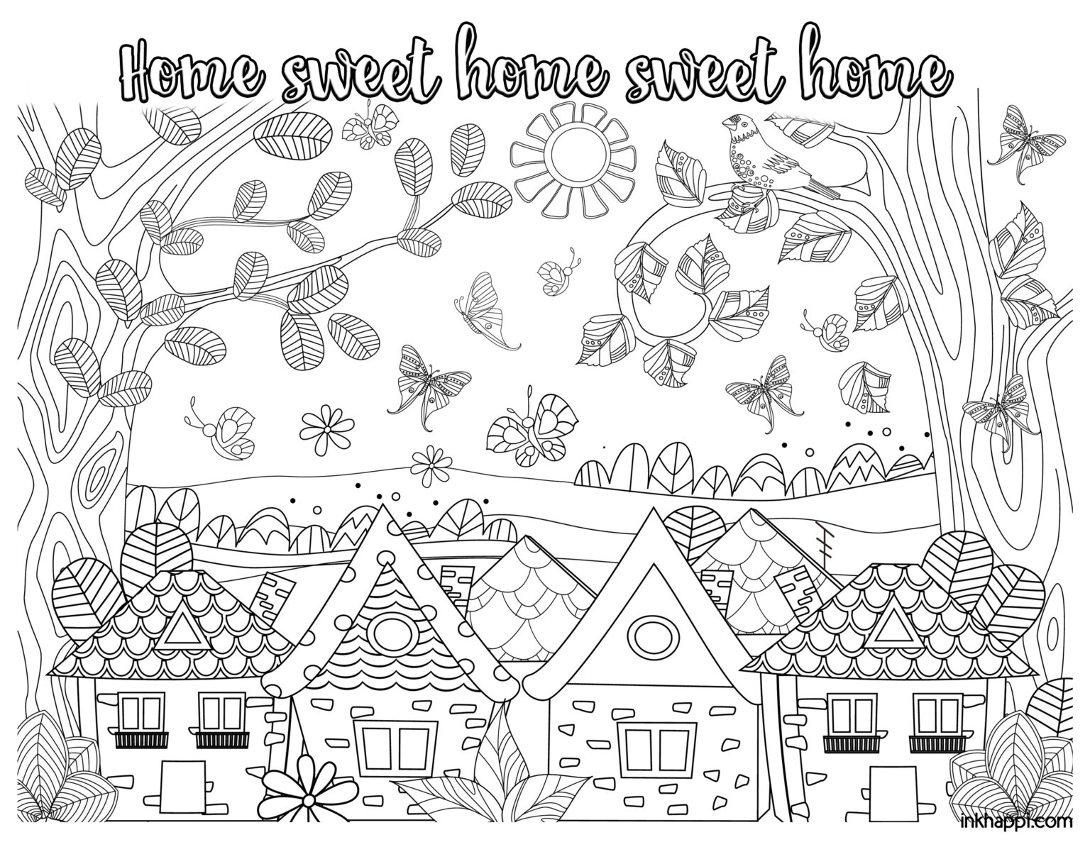Home & Family Coloring Pages. Relax and Enjoy! - inkhappi