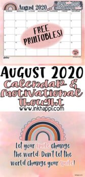 August 2020 Calendar is all about the smile! - inkhappi