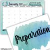 January 2021 Calendar and word of the month: Preparation - inkhappi