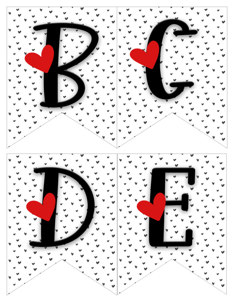 Heart Banner free printables to print and share the love! - inkhappi