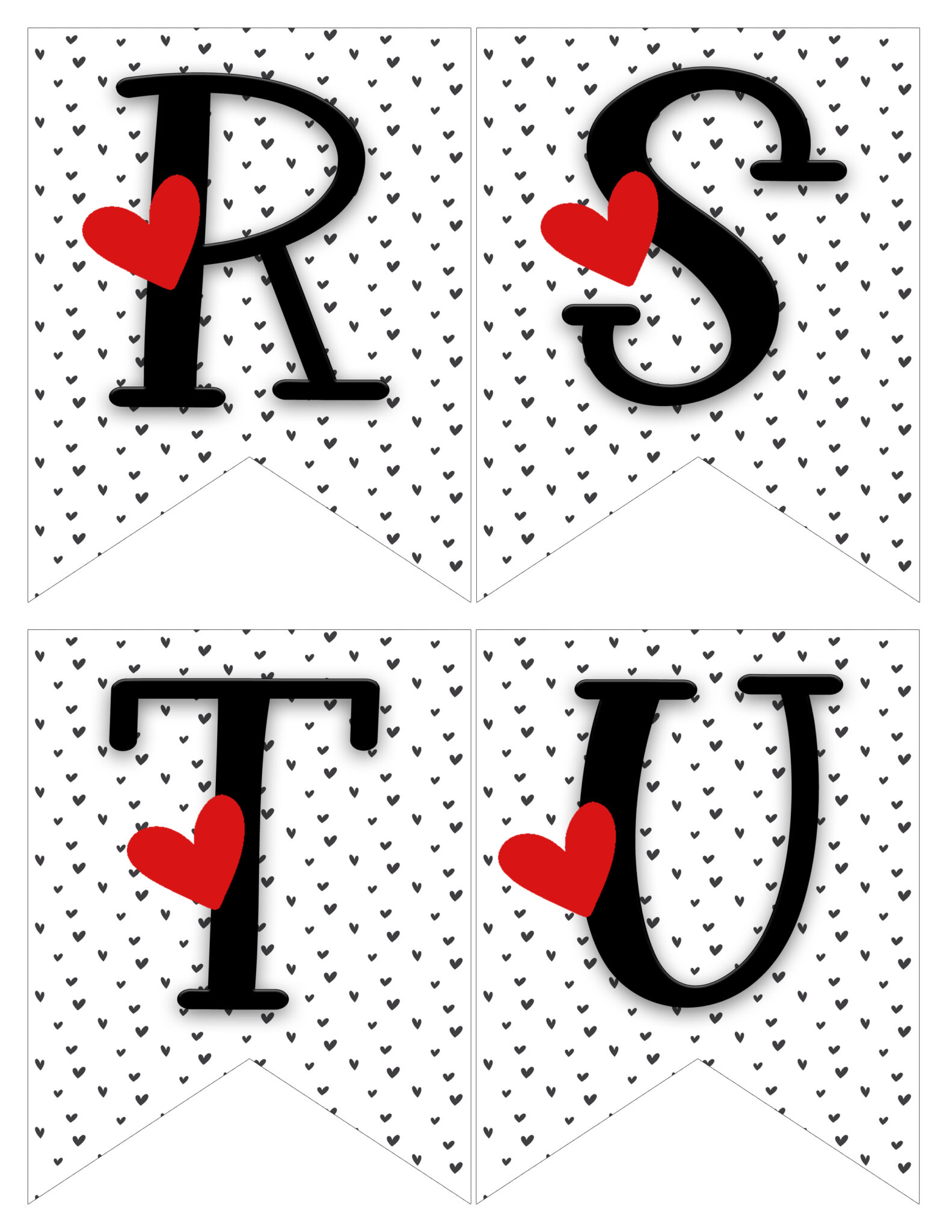 Heart Banner free printables to print and share the love! - inkhappi