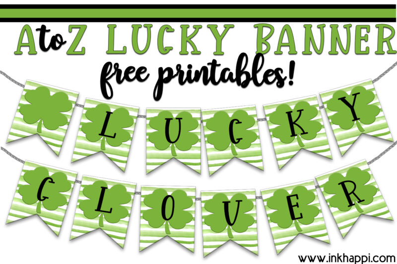 Lucky Clover Banner in A-Z for Personalization - inkhappi